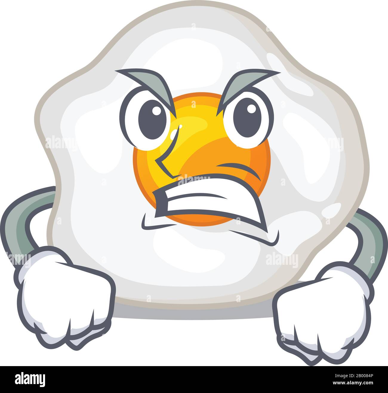 Fried egg cartoon character style having angry face Stock Vector Image ...