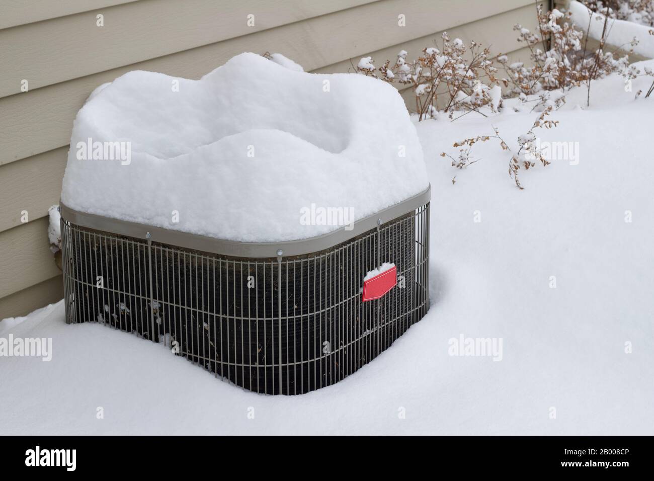 Abstract texture view of an exterior home air conditioner unit covered ...