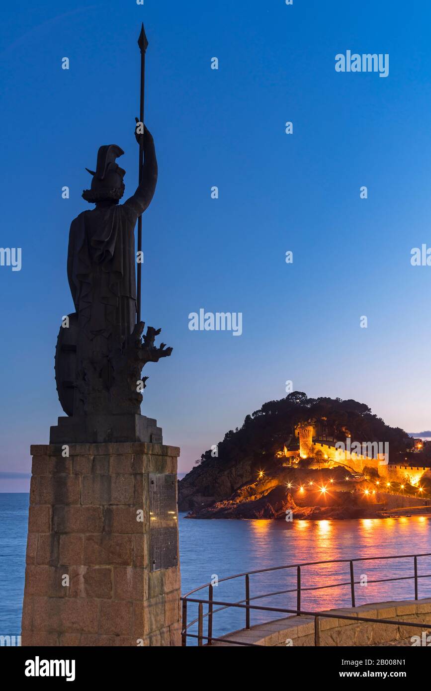 CASTLE OLD TOWN MINERVA STATUE (© FREDERIC MARES 1970) TOSSA DE MAR ...