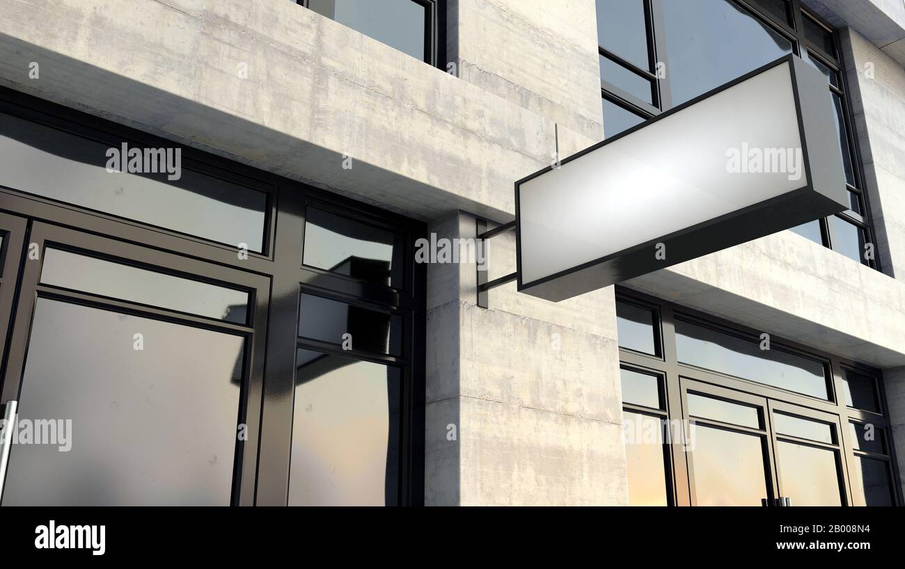 A rectangular lightbox sign mounted outside a generic unbranded shop ...