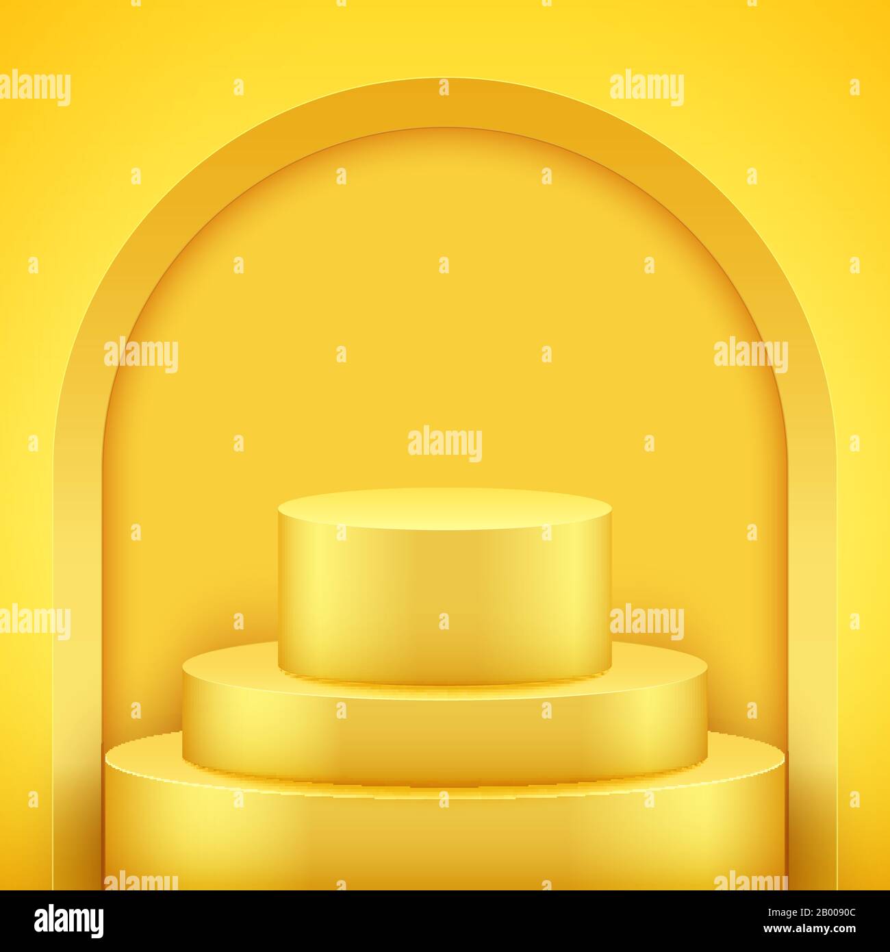 Yellow 3d podium arch Stock Vector Images - Alamy