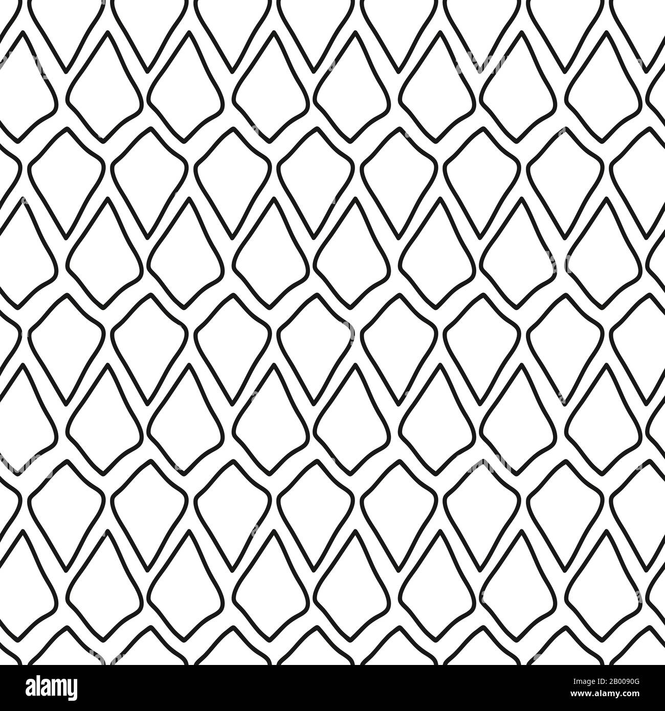 Mosaic scales background pattern, seamless repeat vector black and ...
