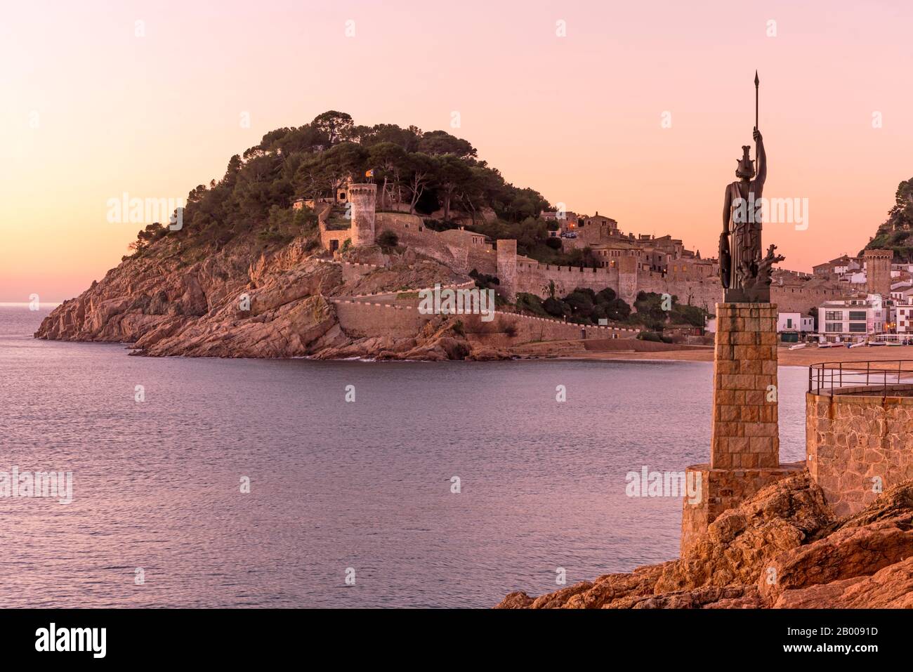 CASTLE OLD TOWN MINERVA STATUE (© FREDERIC MARES 1970) TOSSA DE MAR ...