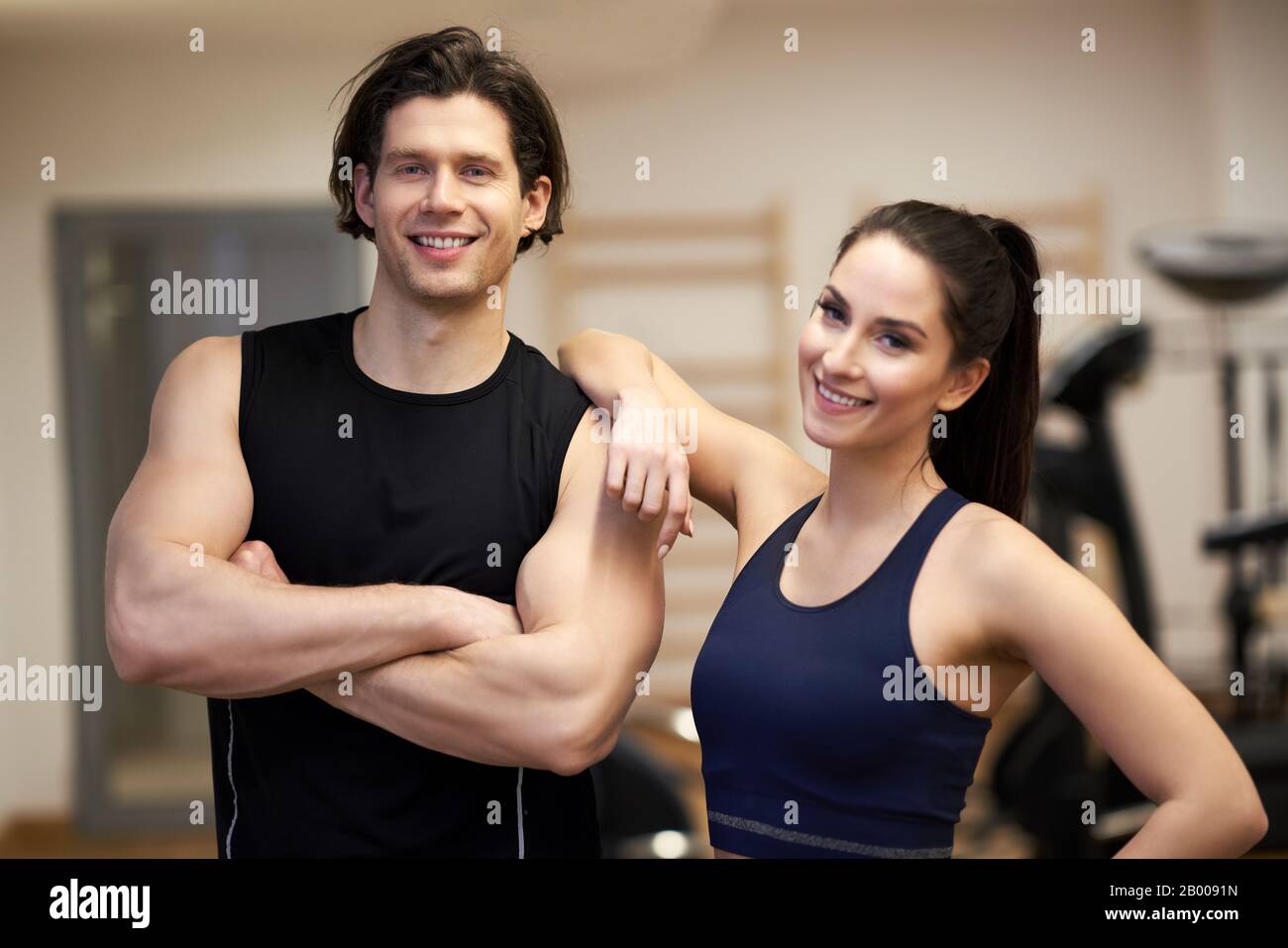 Fit couple at the gym looking very attractive Stock Photo - Alamy