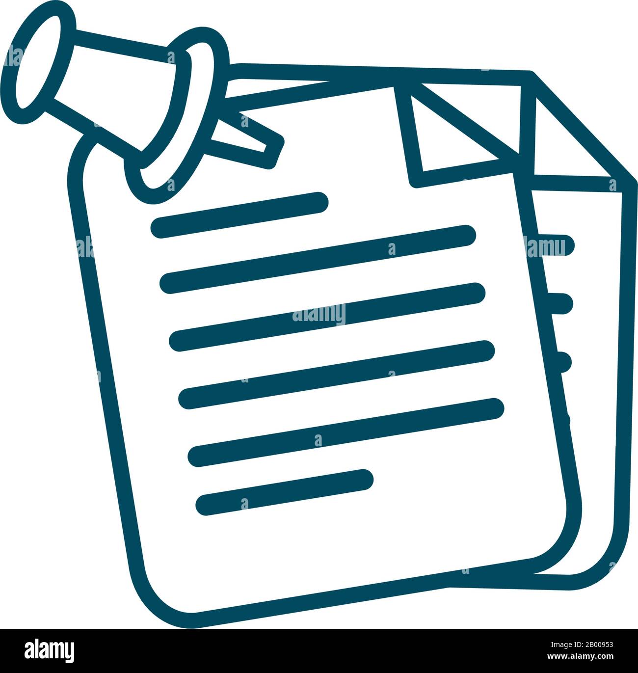 Document and pin line style icon design, Data archive storage organize business office and ...