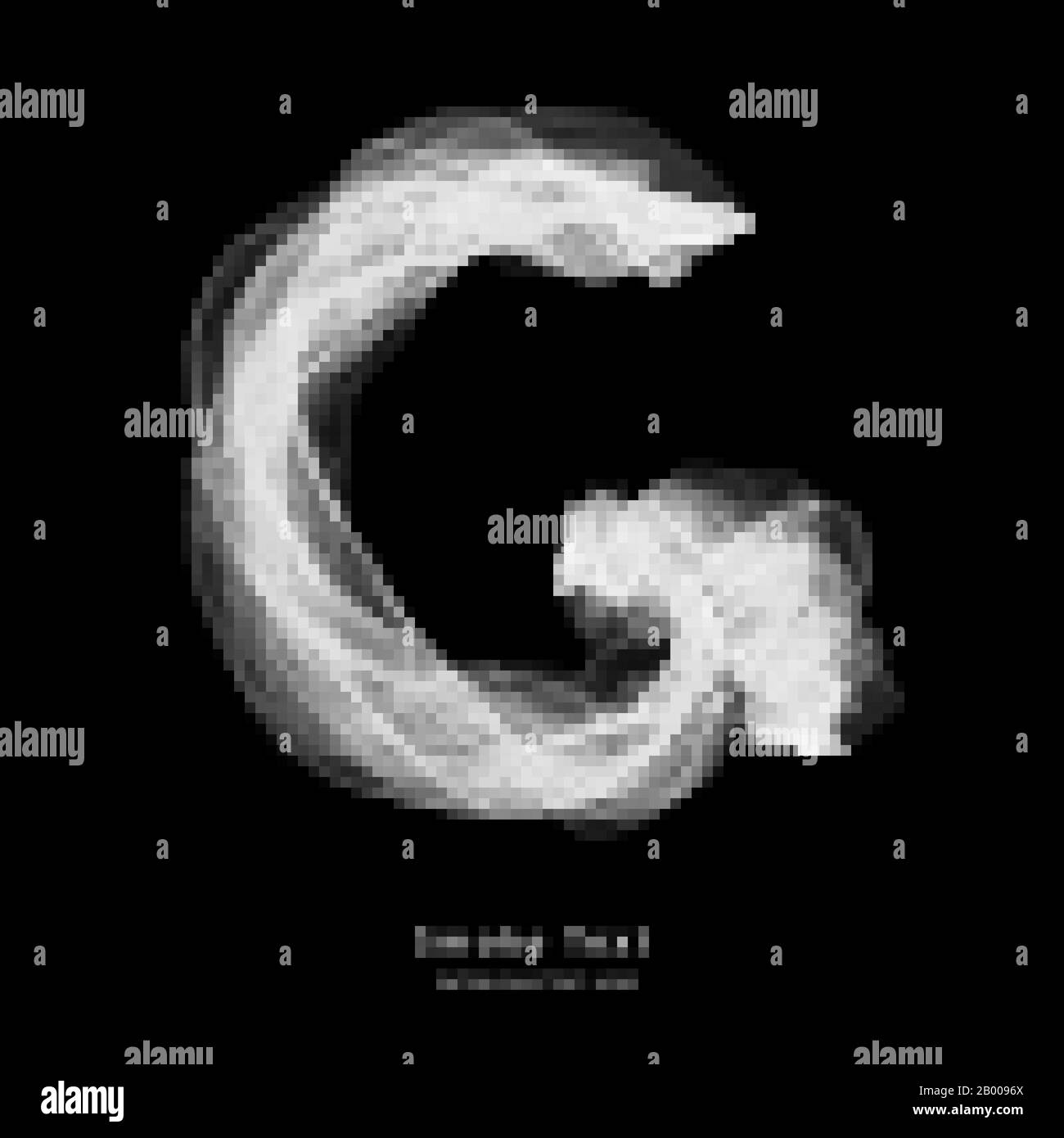 Abstract smoke upper case alphabet letter text art smoky pen brush ...