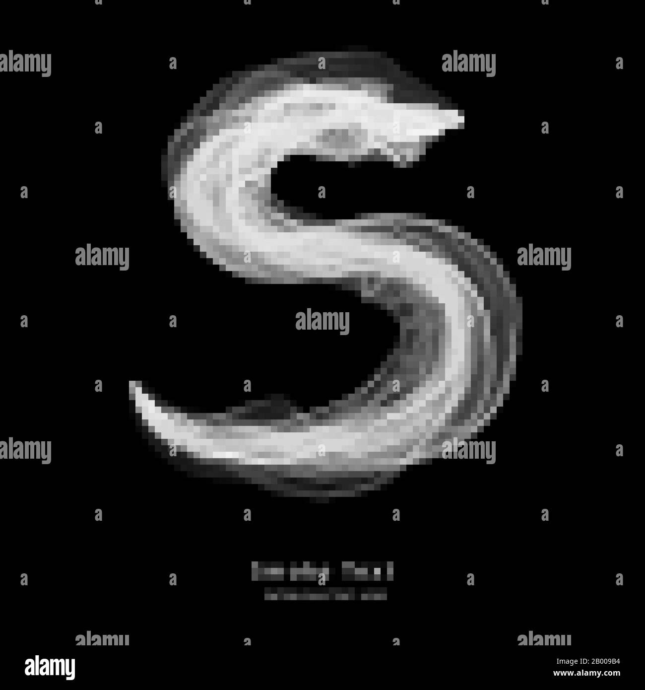 Abstract smoke upper case alphabet letter text art smoky pen brush ...