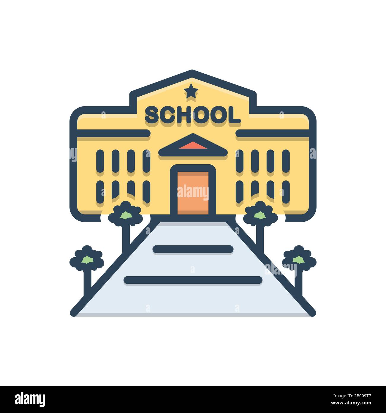 School building and sign Stock Vector Images - Alamy