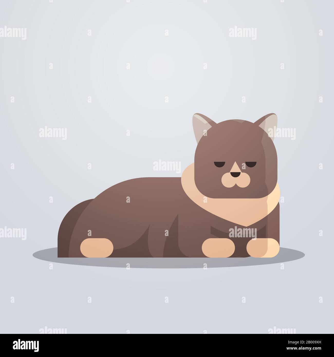 cute cat icon fluffy adorable cartoon animal domestic kitty home pet ...