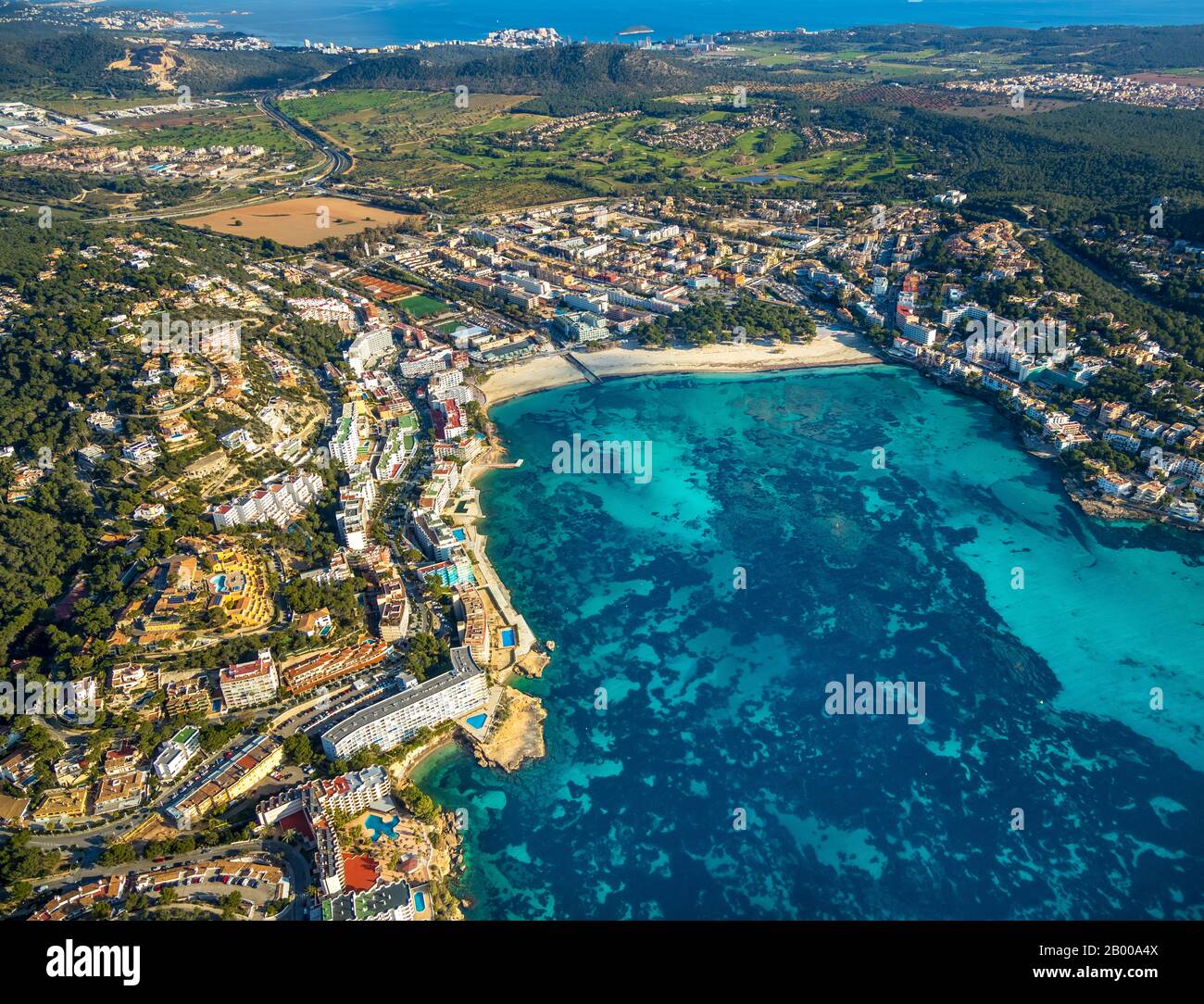 Aerial view, Playa Santa Ponsa, local view Santa Ponsa, Calvià ...