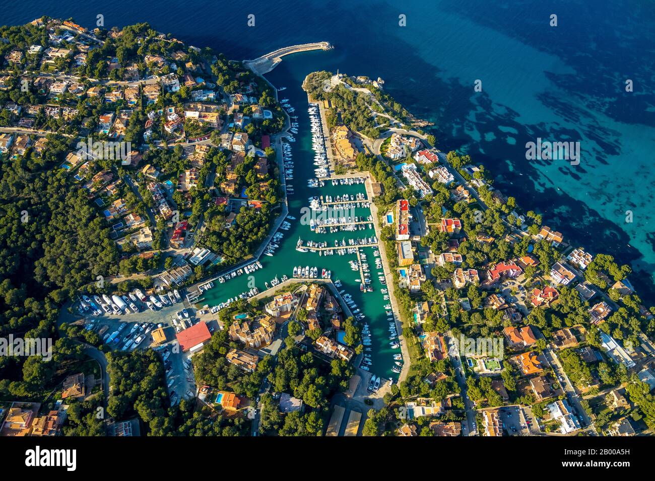 Aerial view, Port of Santa Ponsa, Santa Ponsa, Calvià, Mallorca, Spain ...