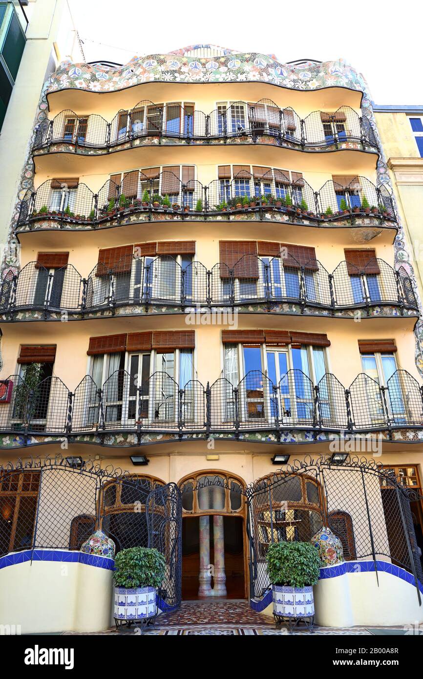Casa Batllo designed by Antoni Gaudi located in the center of Barcelona ...