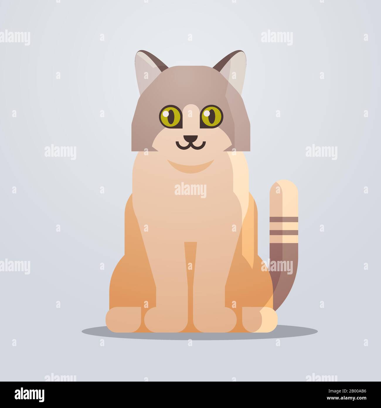 cute cat icon fluffy adorable cartoon animal domestic kitty home pet ...