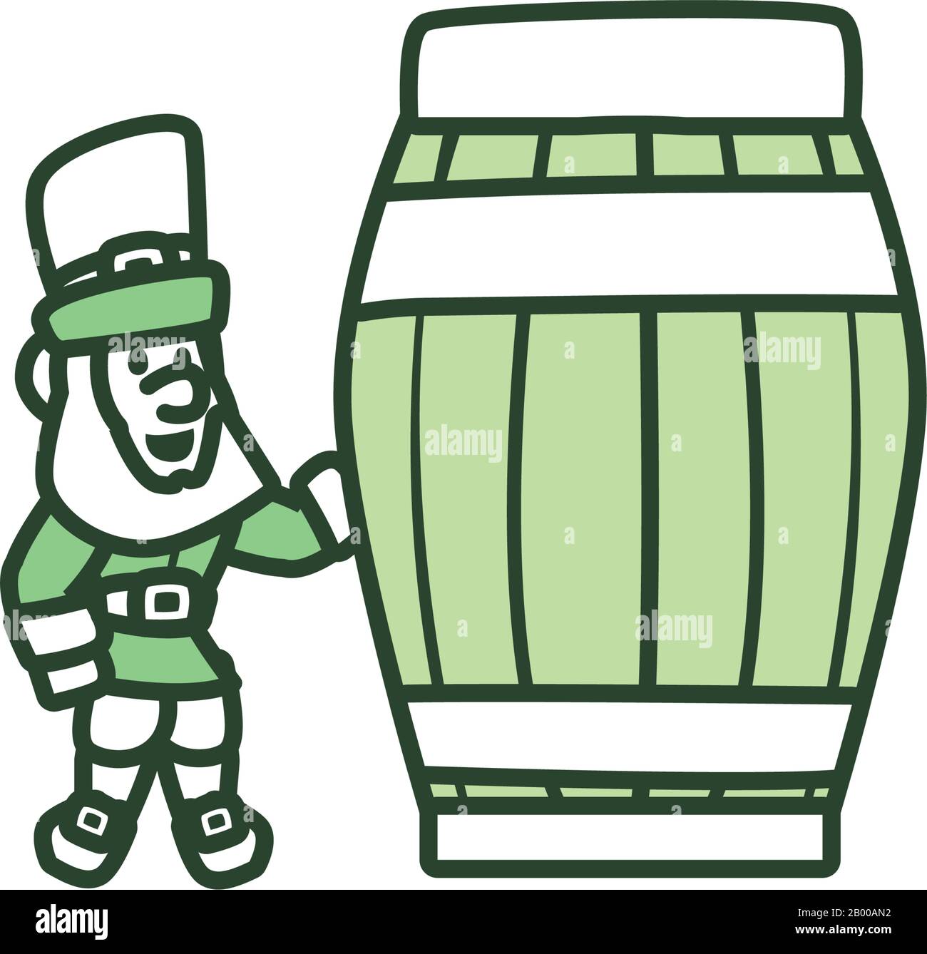 Elf and barrel line style icon design, Saint patricks day ireland ...
