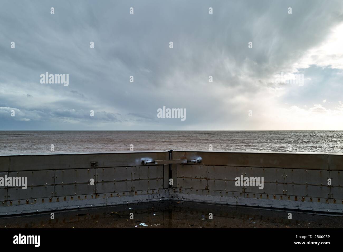 Sea defence gate closed at the tail end of storm Ciara over the ...