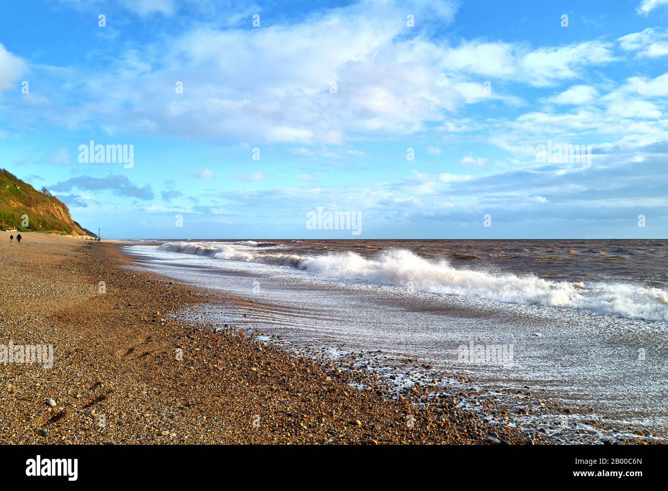 Tail end of storm Ciara over the coastline of the English Channel at ...
