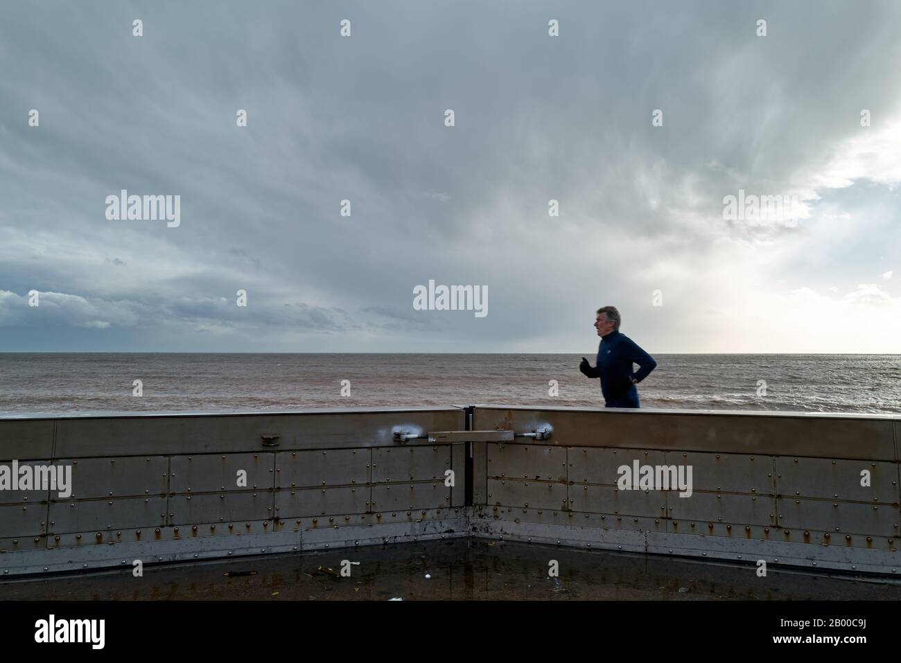 Tail end of storm Ciara over the coastline of the English Channel at ...