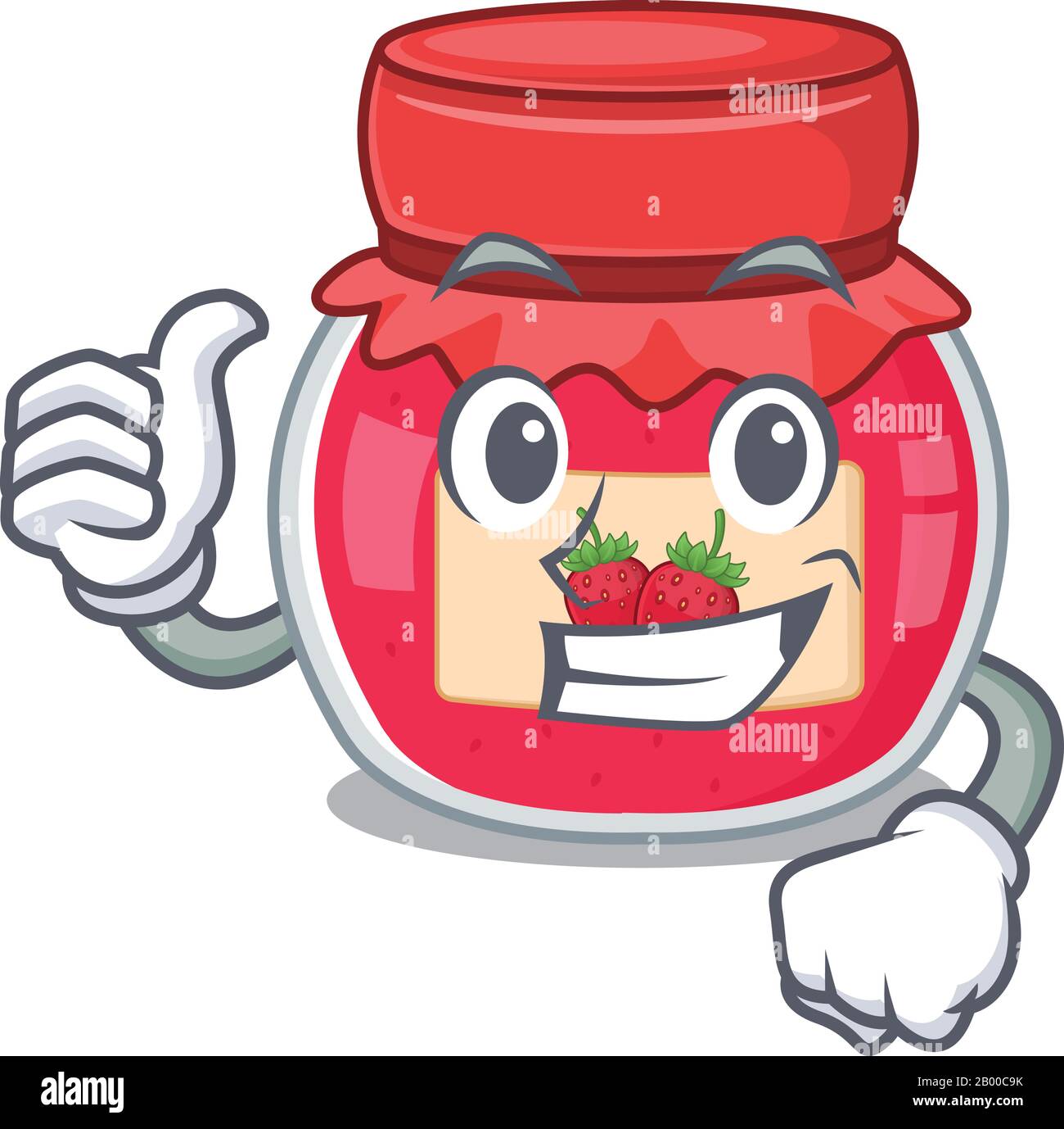 Funny strawberry jam making Thumbs up gesture Stock Vector Image & Art ...