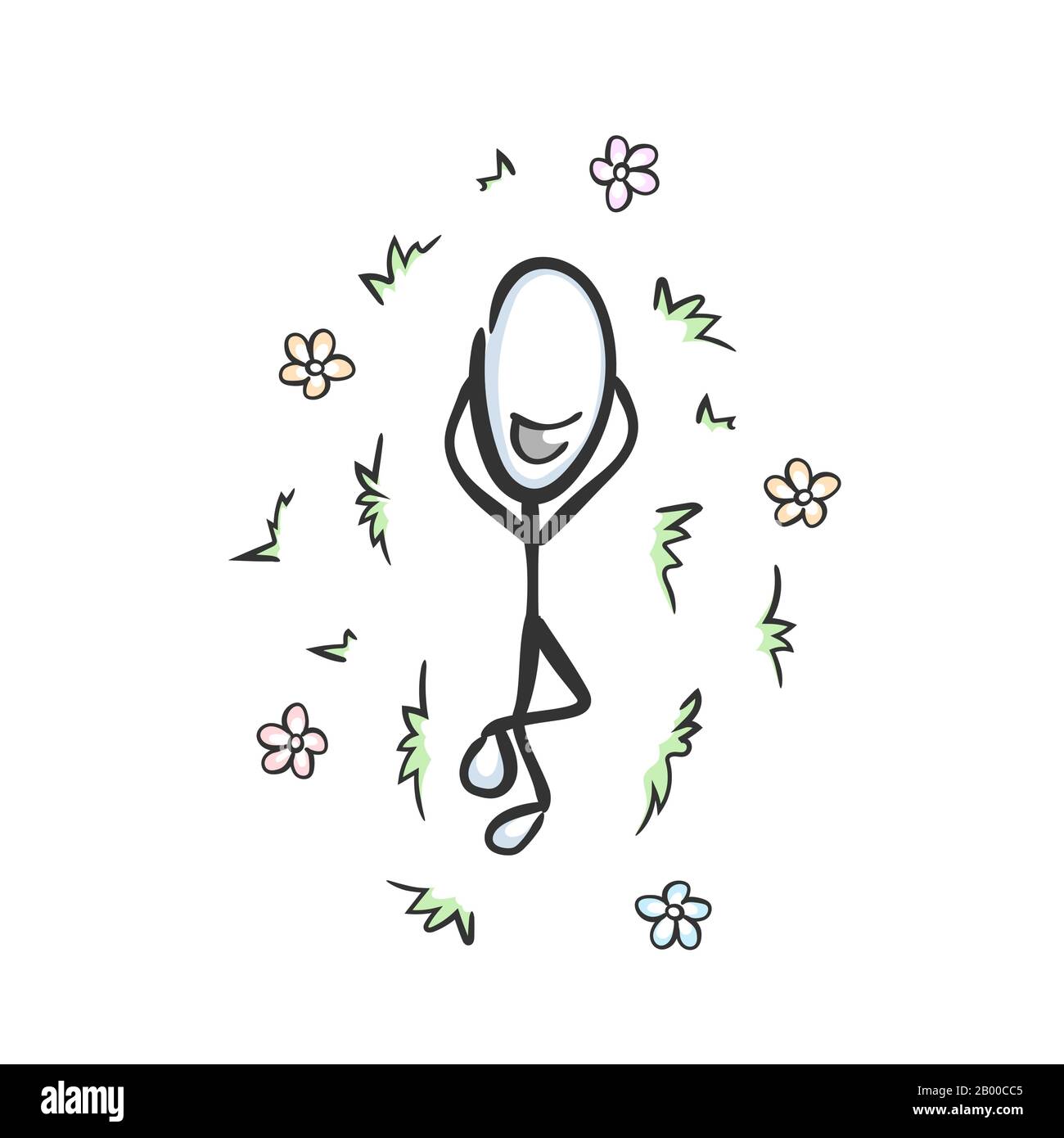 Man chilling forest Stock Vector Images - Alamy