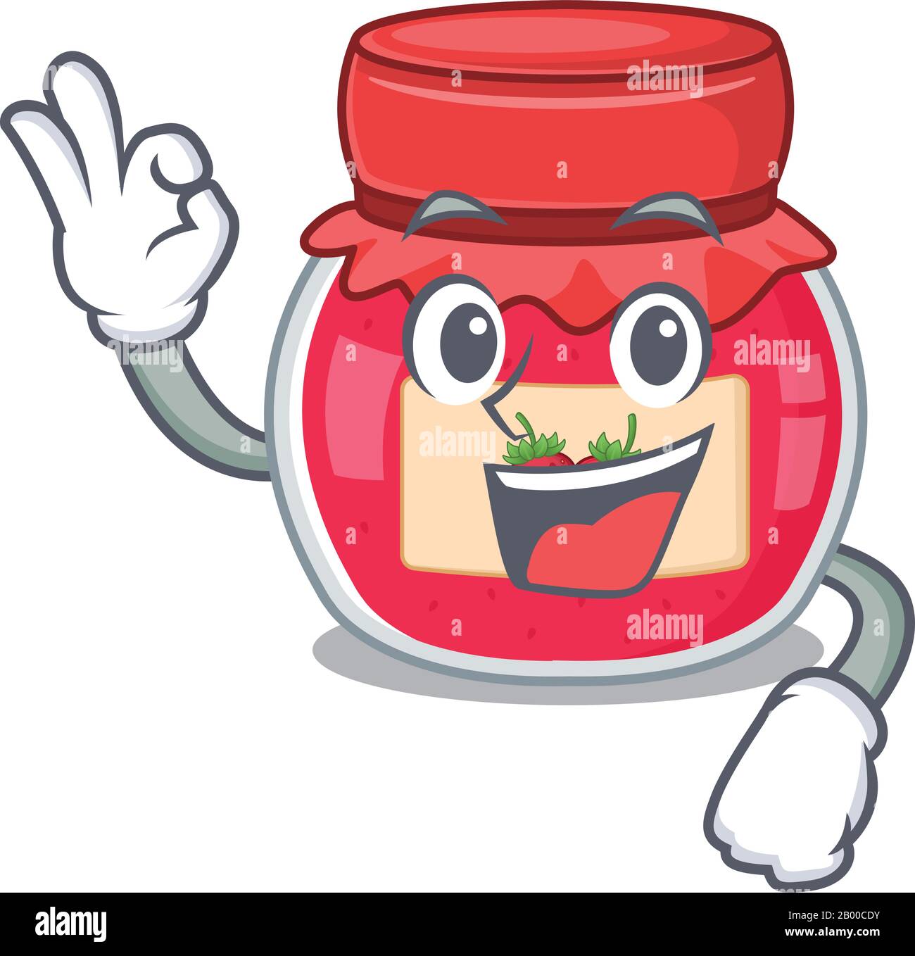 A funny picture of strawberry jam making an Okay gesture Stock Vector ...