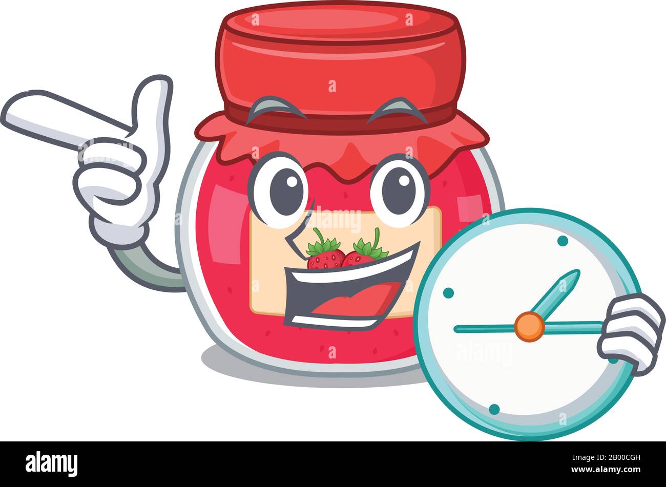 cartoon character concept strawberry jam having clock Stock Vector ...