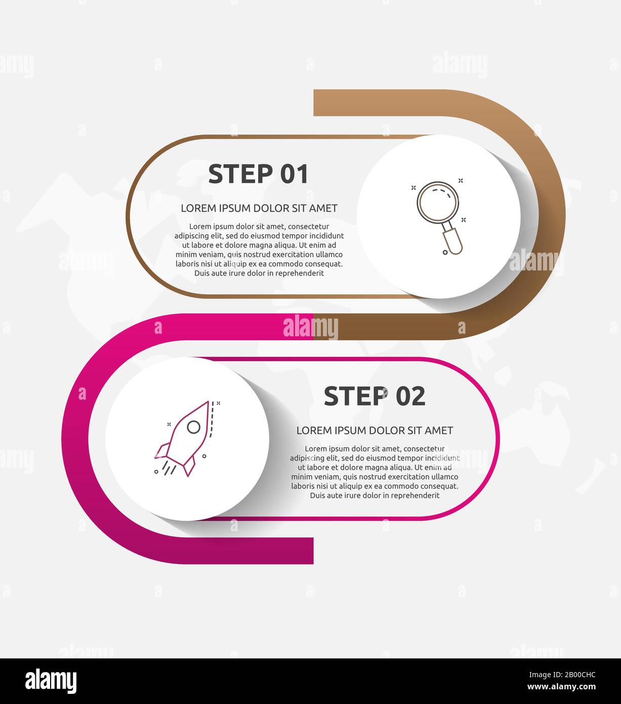 Vector template circle infographics. Business concept with 2 options ...