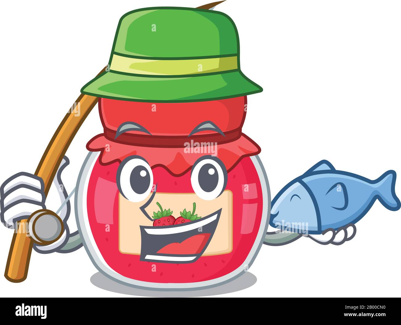 A Picture of happy Fishing strawberry jam design Stock Vector Image ...