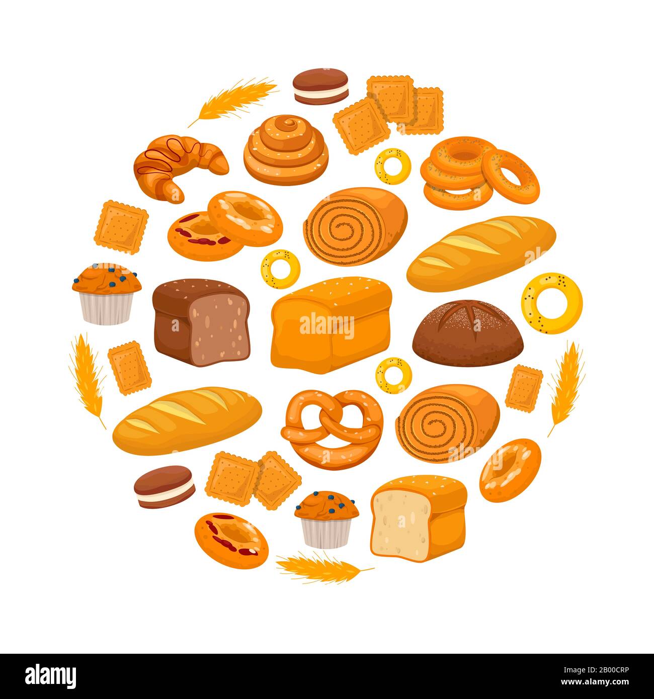 Croissant style Stock Vector Images - Alamy