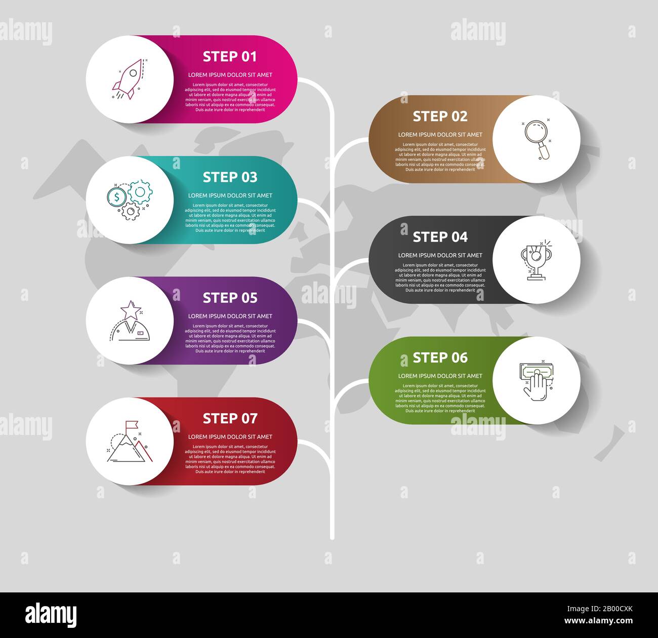 Vector template circle infographics. Business concept with 7 options ...