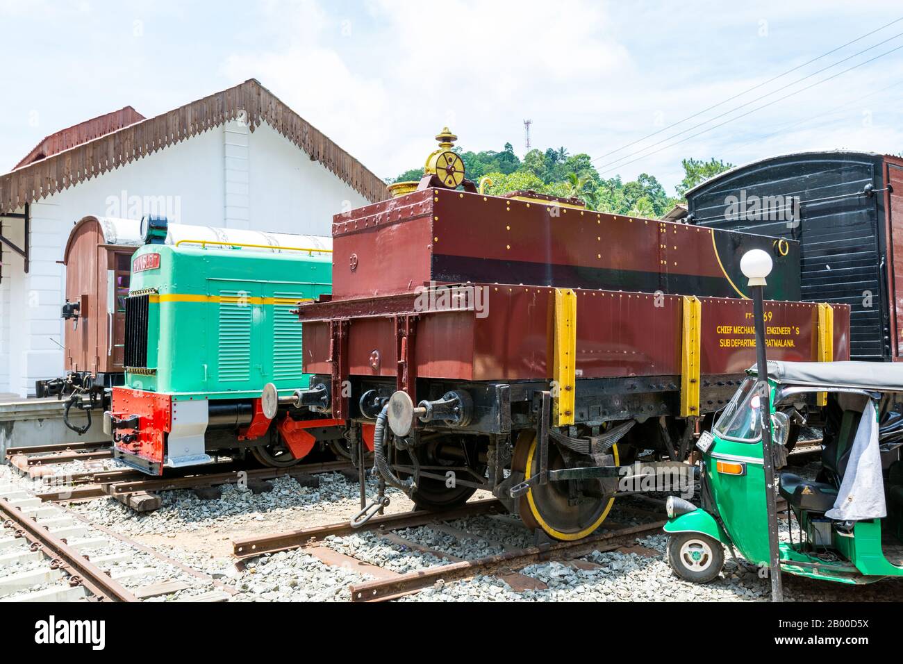 Old trains at the National Railway Museum at Kadugannawa near Kandy ...