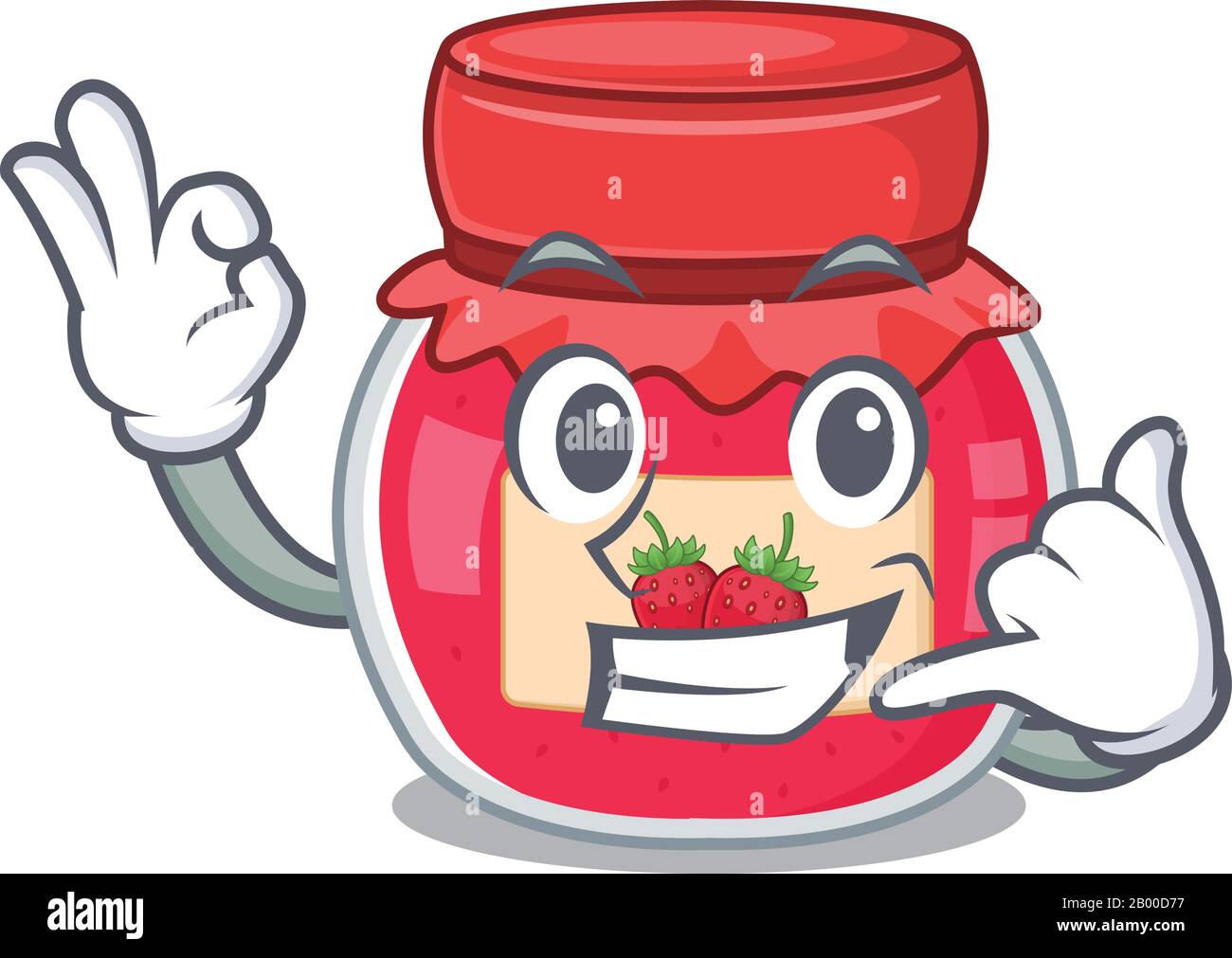 Call me funny strawberry jam cartoon character concept Stock Vector ...