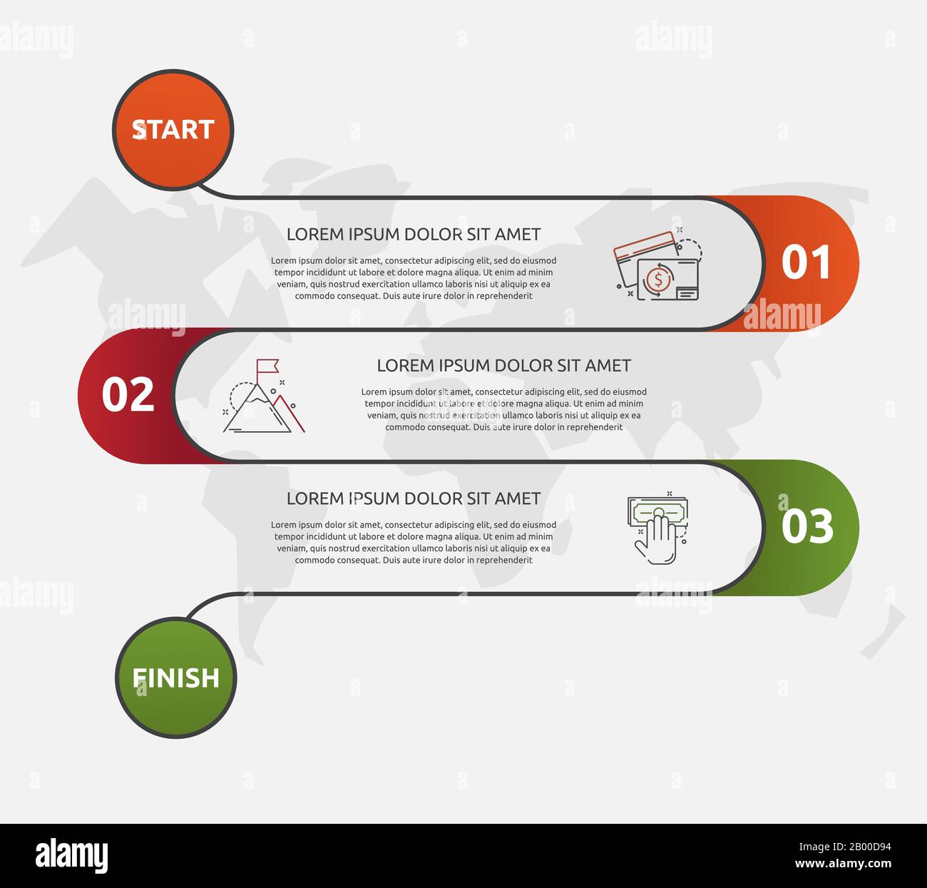 Abstract vector road timeline infographic. Vector illustration with 3 ...