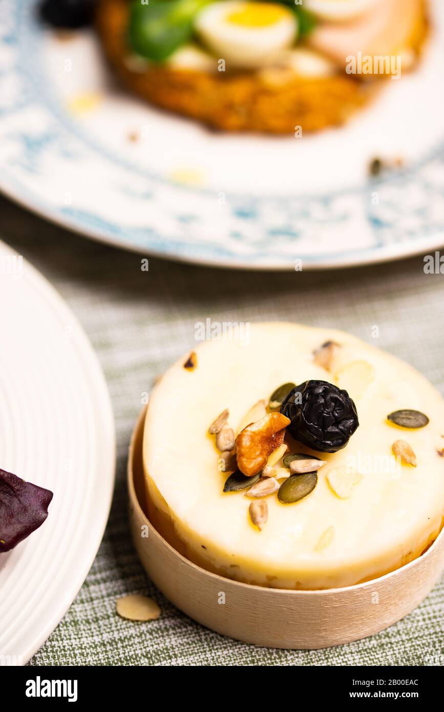Mixed truffle cheese. Close-up photo of tipical italian cheese Stock ...