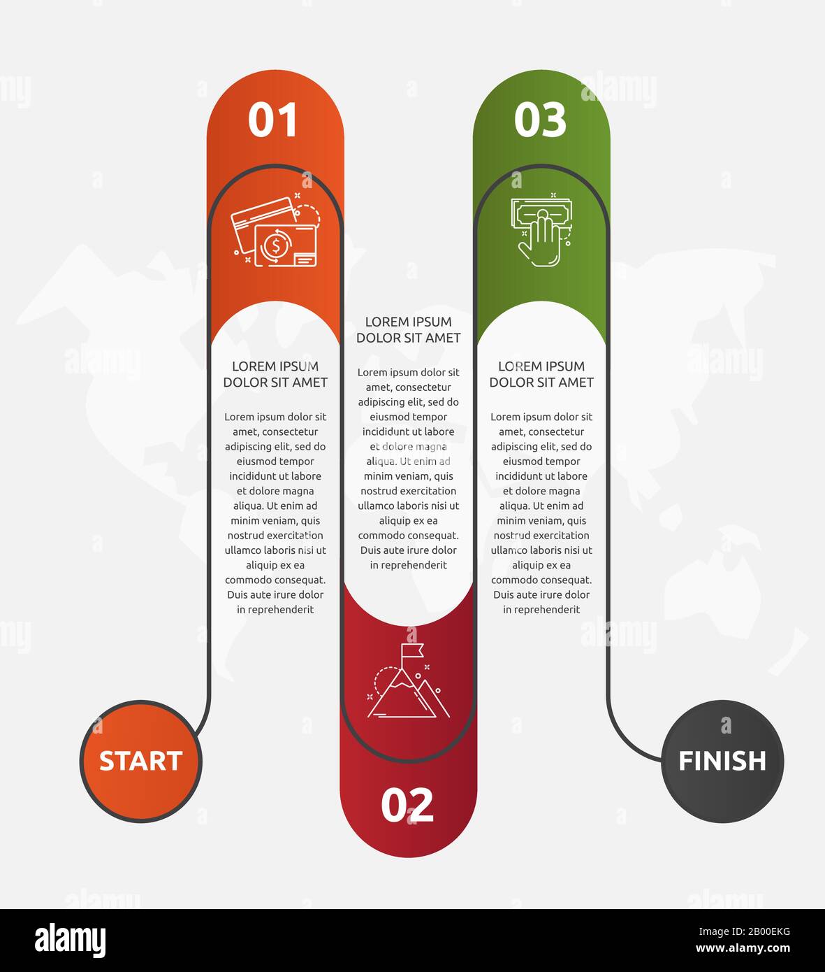 Abstract vector road timeline infographic. Vector illustration with 3 ...