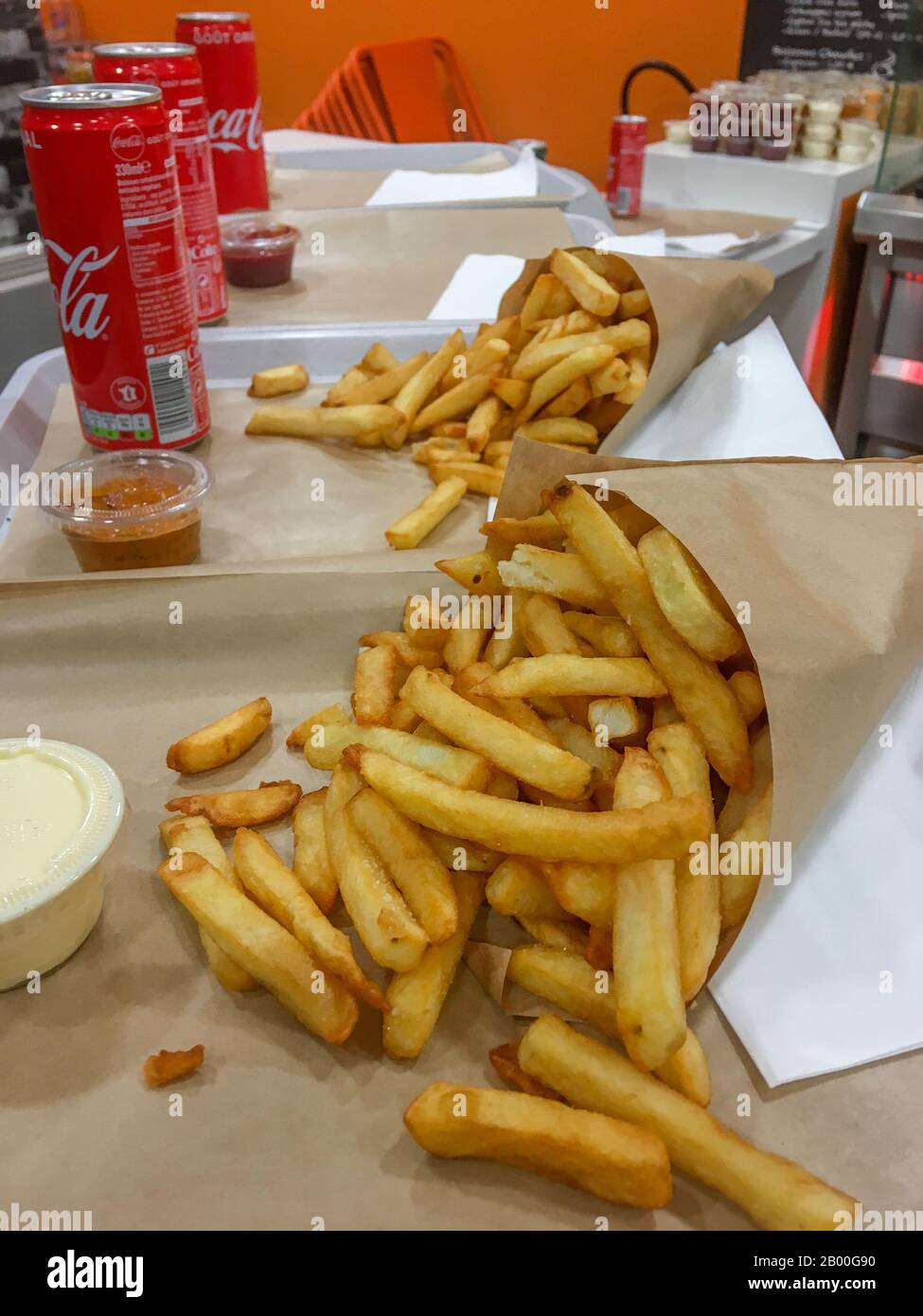 Traditional belgian chip shop, Lyon, France Stock Photo - Alamy