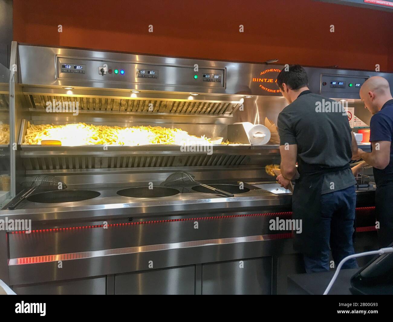 Traditional belgian chip shop, Lyon, France Stock Photo - Alamy