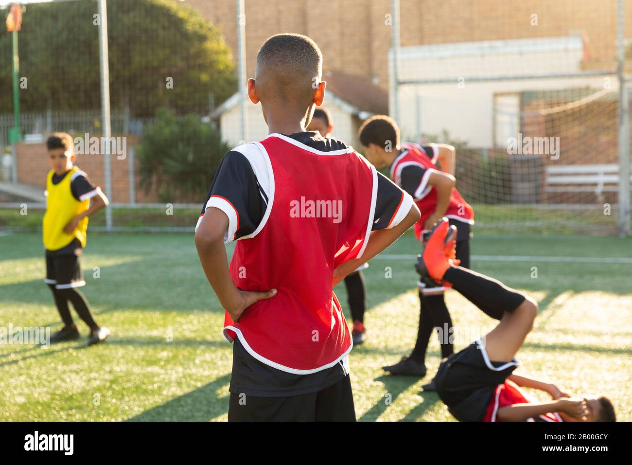 Soccer boy stretching hi-res stock photography and images - Alamy