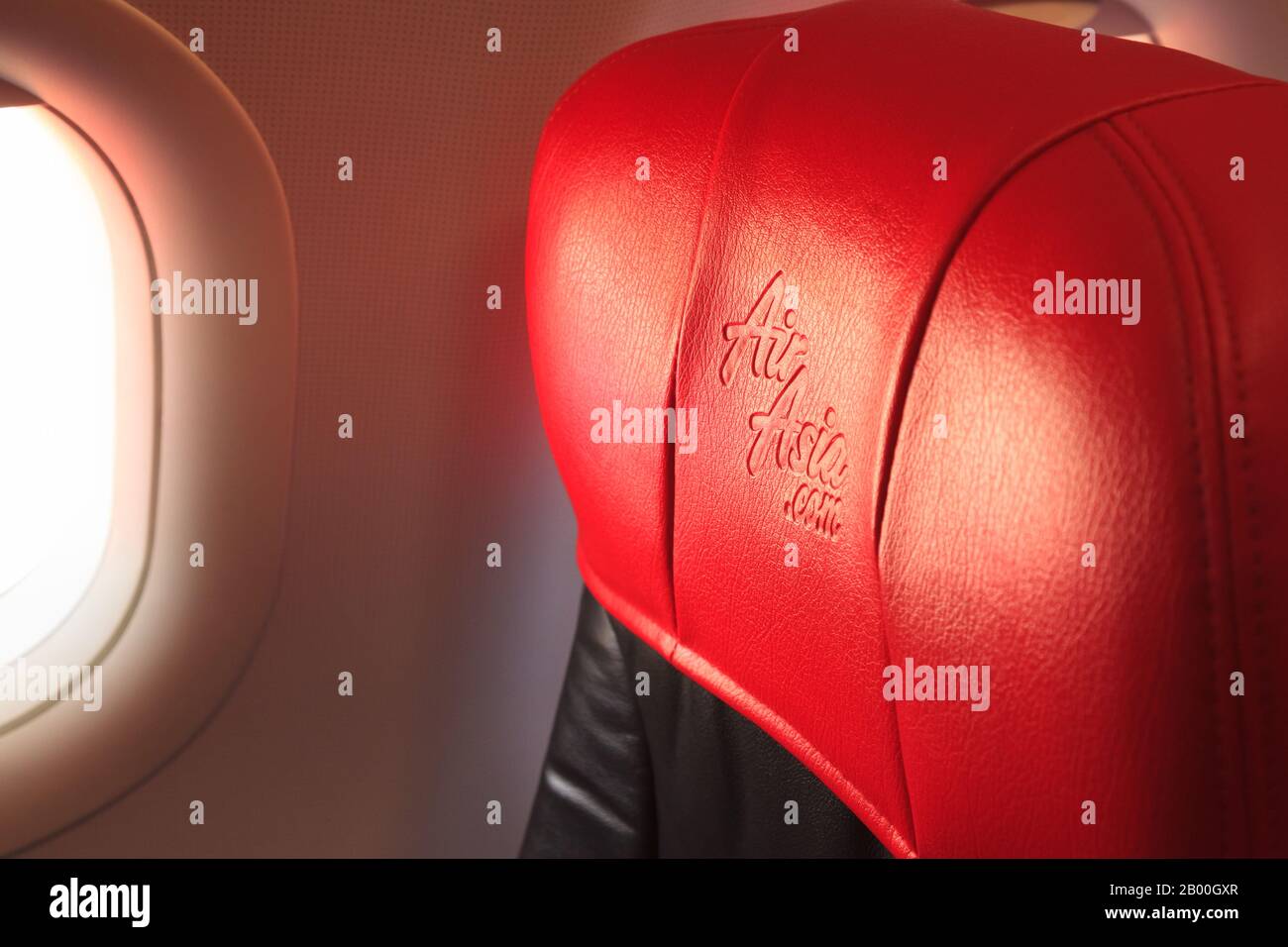 Bangkok, Thailand - June 10, 2019: Air Asia Airline Logo imprinted on ...
