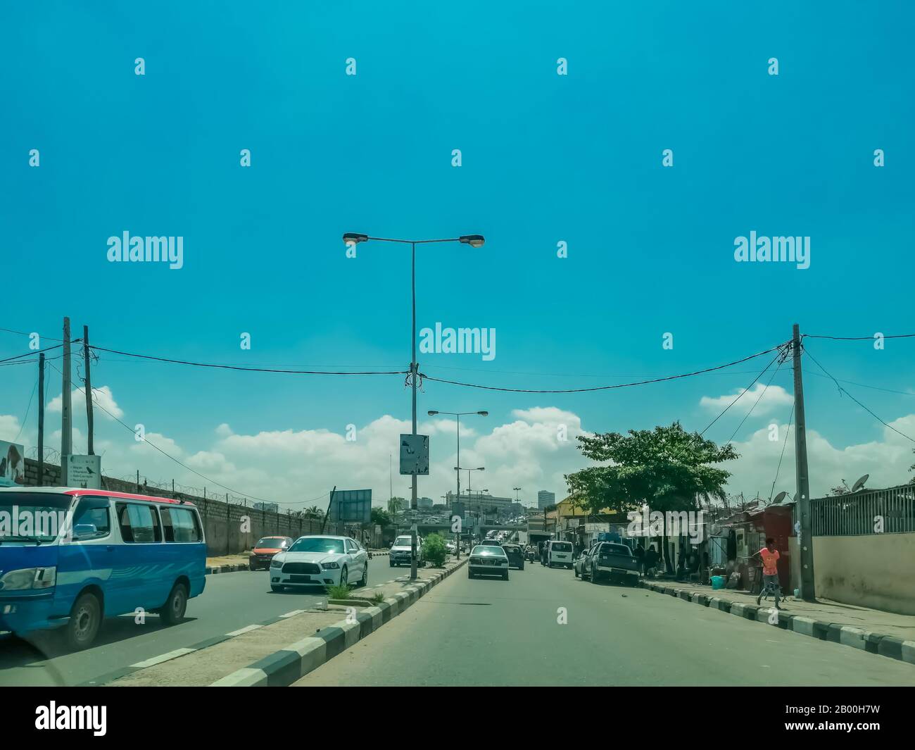 Luanda/Angola - 02/10/2020: View of samba road in the Luanda city ...