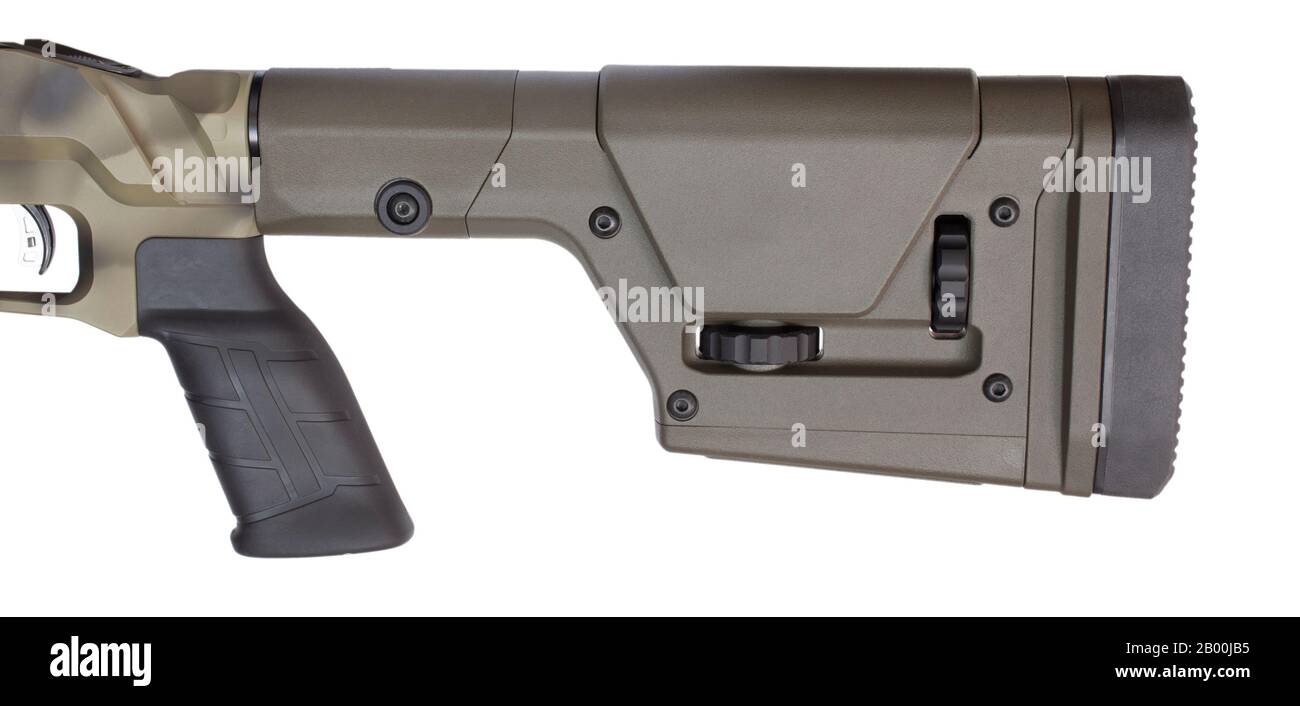 Adjustable rifle stock and pistol grip with recoil pad Stock Photo - Alamy