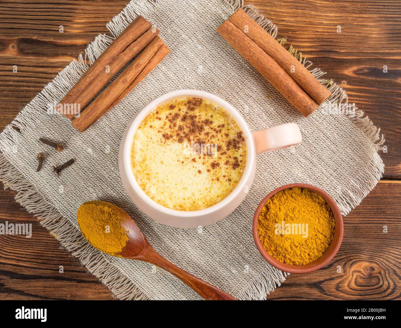 Gold milk, made with turmeric and other spices Stock Photo - Alamy