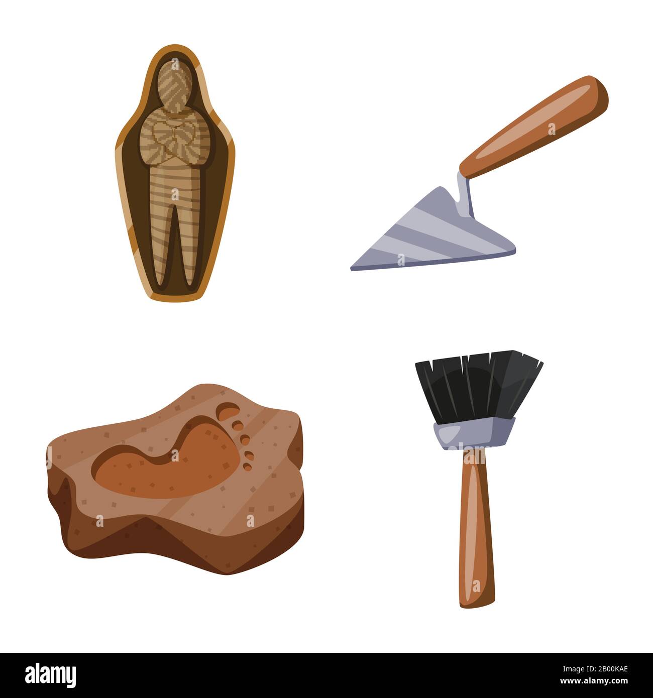 Vector illustration of archaeology and historical sign. Set of ...