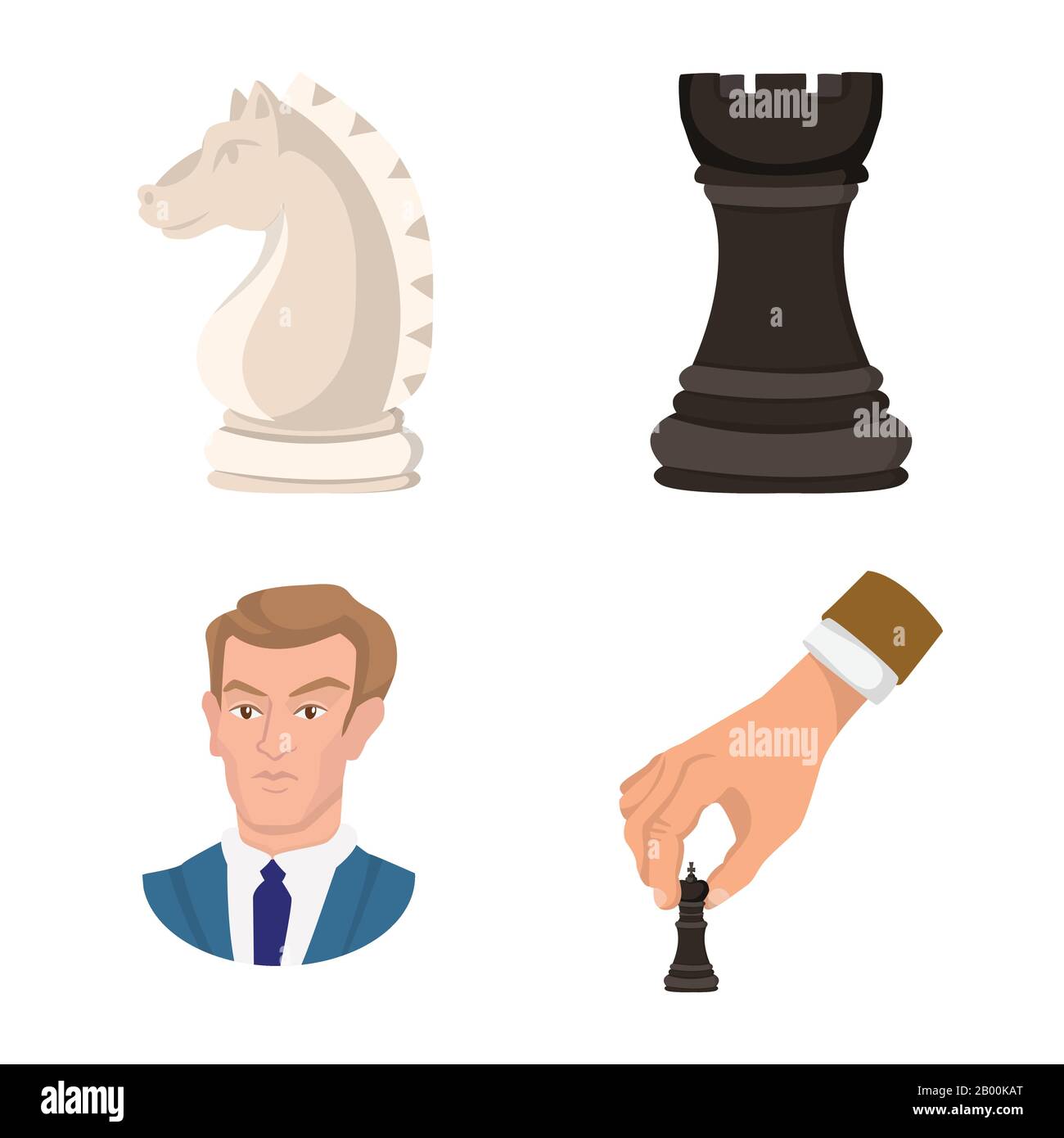 Vector design of chess and game logo. Set of chess and strategy stock ...