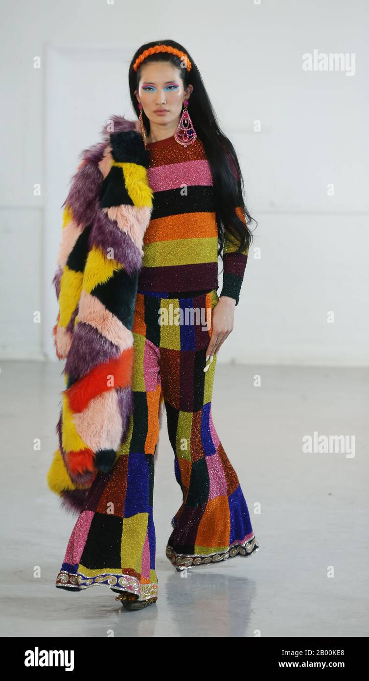 Models on the catwalk for the Ashish show at London Fashion Week ...