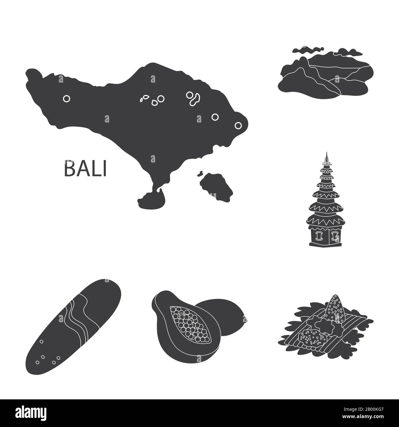 Vector illustration of and traditional logo. Collection of and bali ...