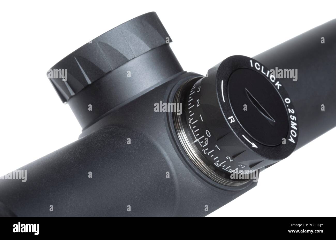 Windage elevation dial on a rifle scope isolated on white Stock Photo ...