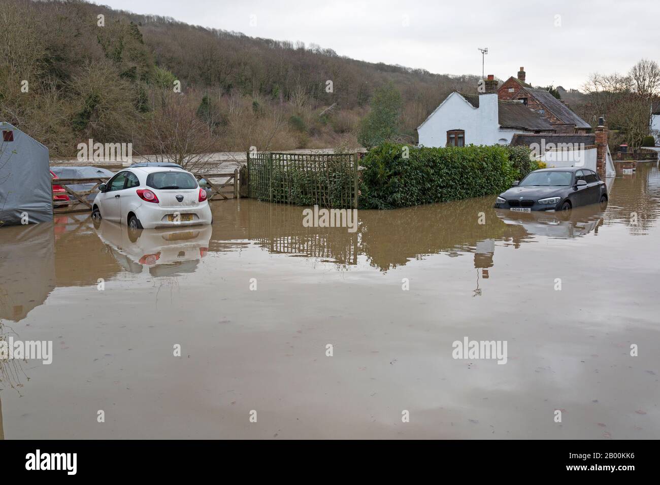 Jackfield, Shropshire, UK. 18th Feb 2020. As river levels continue to ...