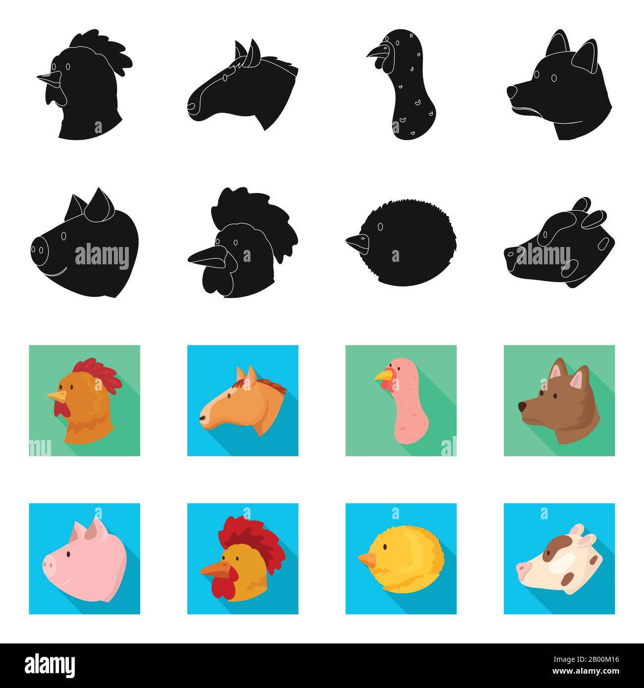 Vector illustration of agriculture and breeding symbol. Set of ...