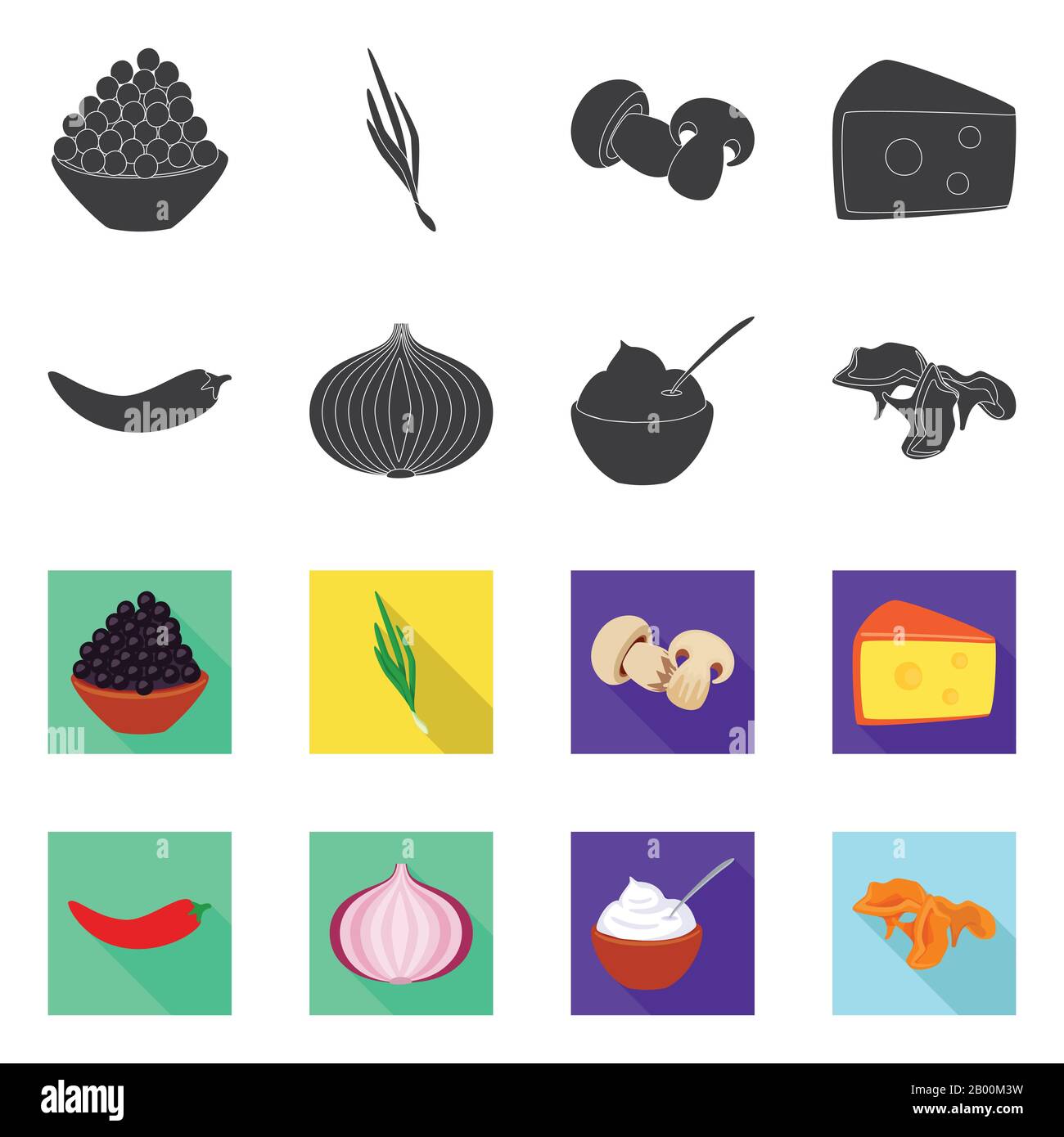 Vector illustration of taste and product icon. Set of taste and cooking ...