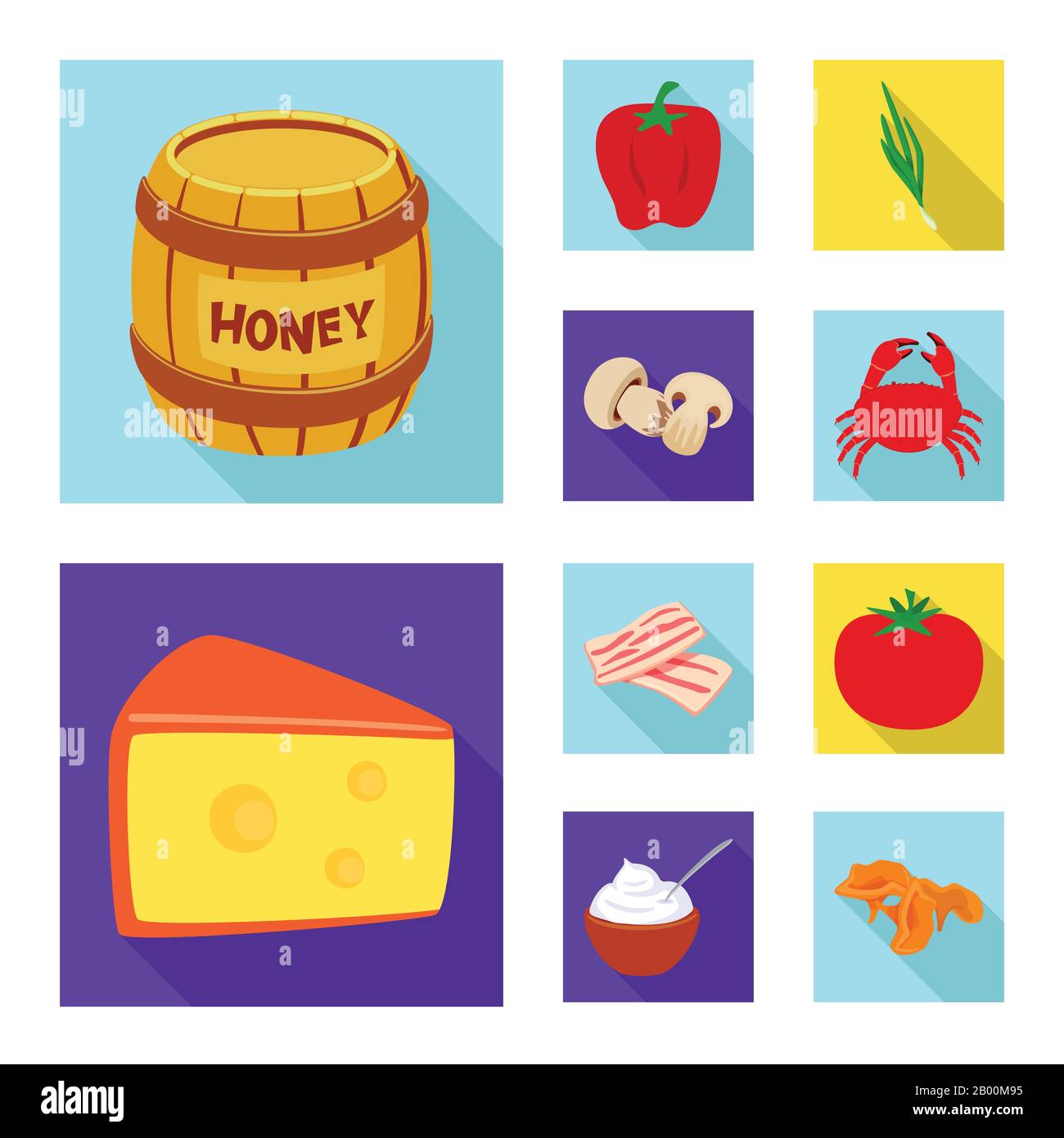 Vector design of taste and product sign. Set of taste and cooking stock ...